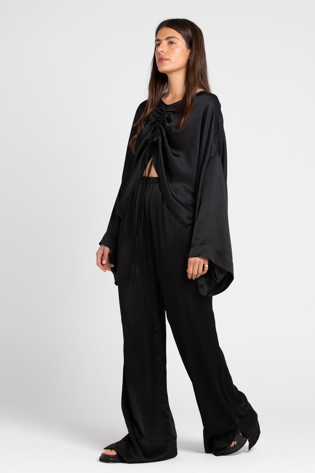 Ling Silk Blouse, Black | Women's Long Sleeved Tops – UNIKSPACE